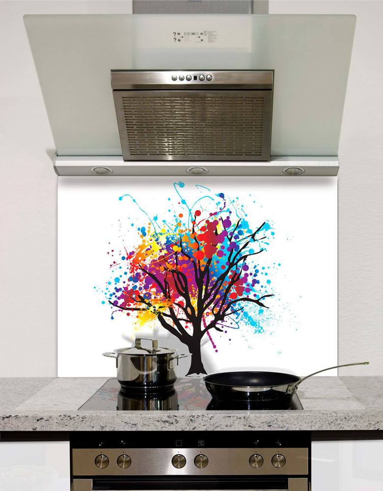 Rainbow Tree Glass Splashback