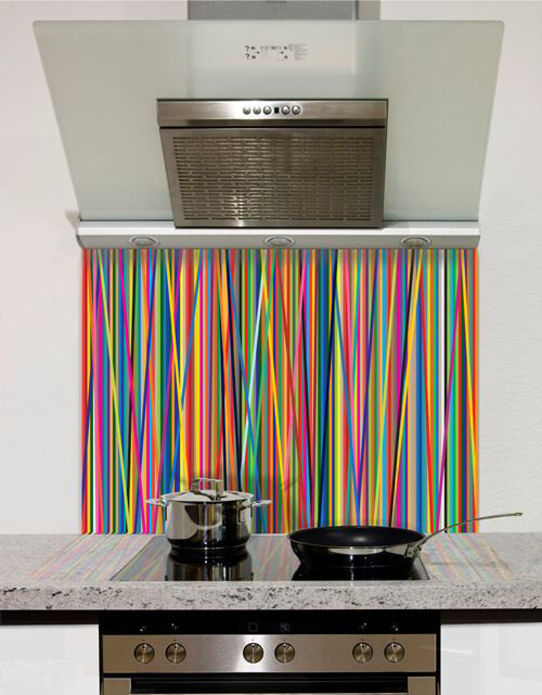 Colour stripes Glass Splashback