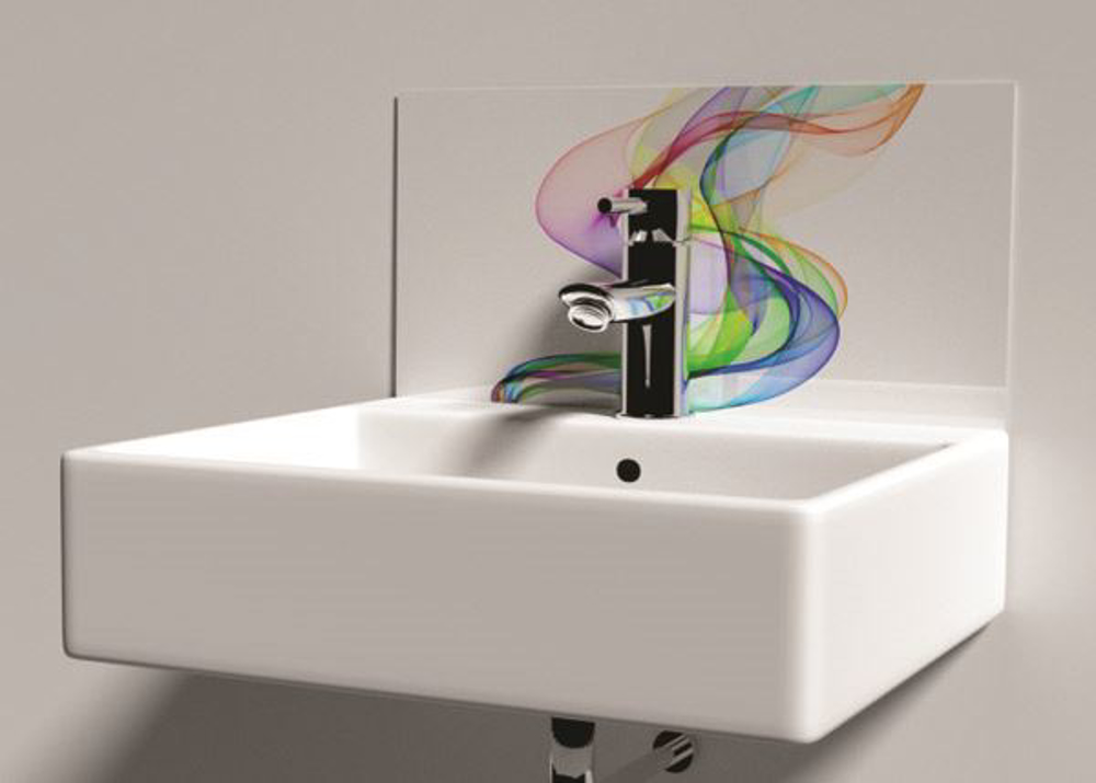 Rainbow Sheer Glass Splashback