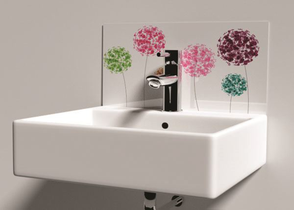 Abstract Flowers Glass Splashback