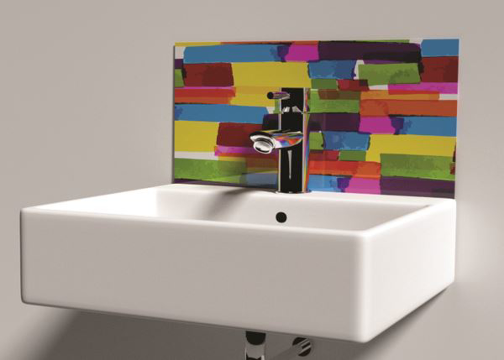 Colour Blocks Glass Splashback