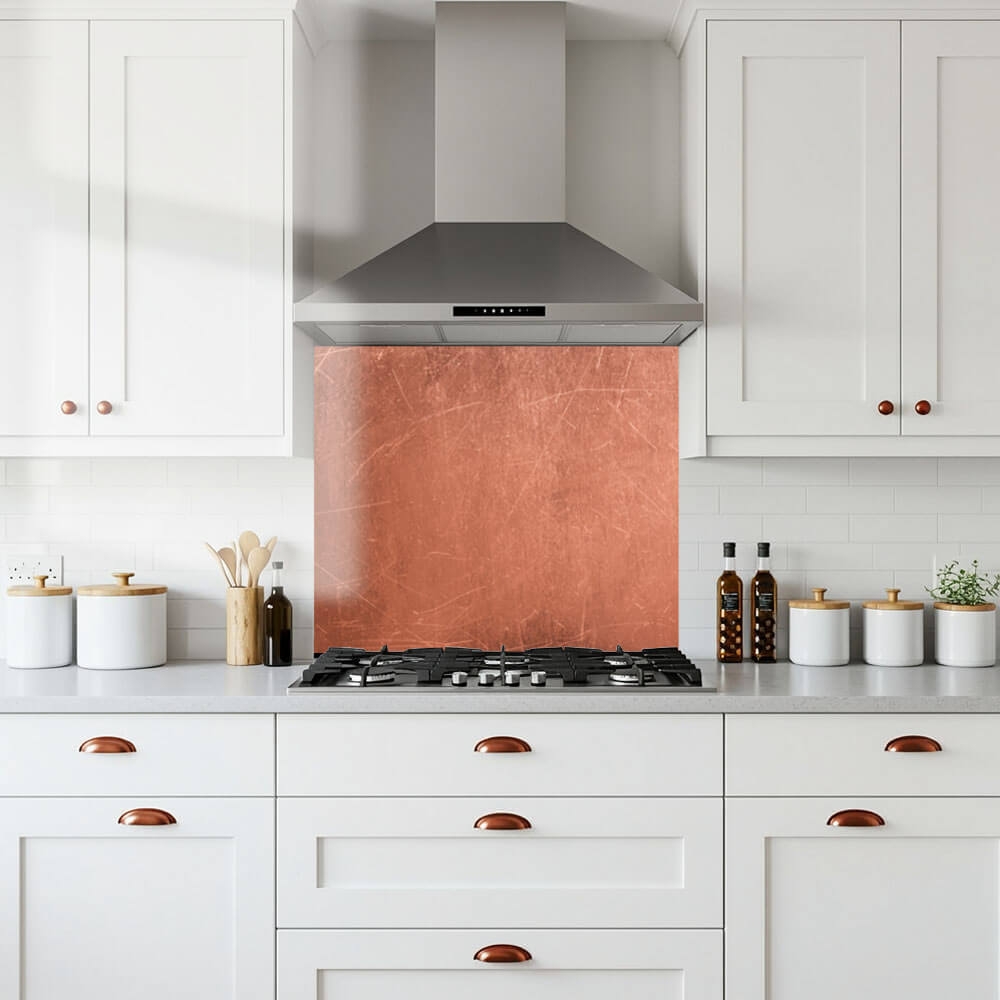 Polished Copper Glass Splashback