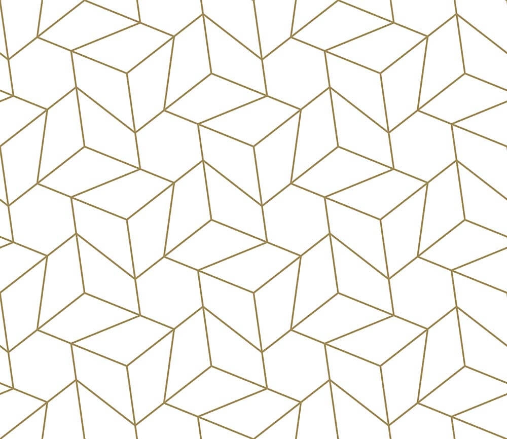 Gold Geometric Glass Splashback