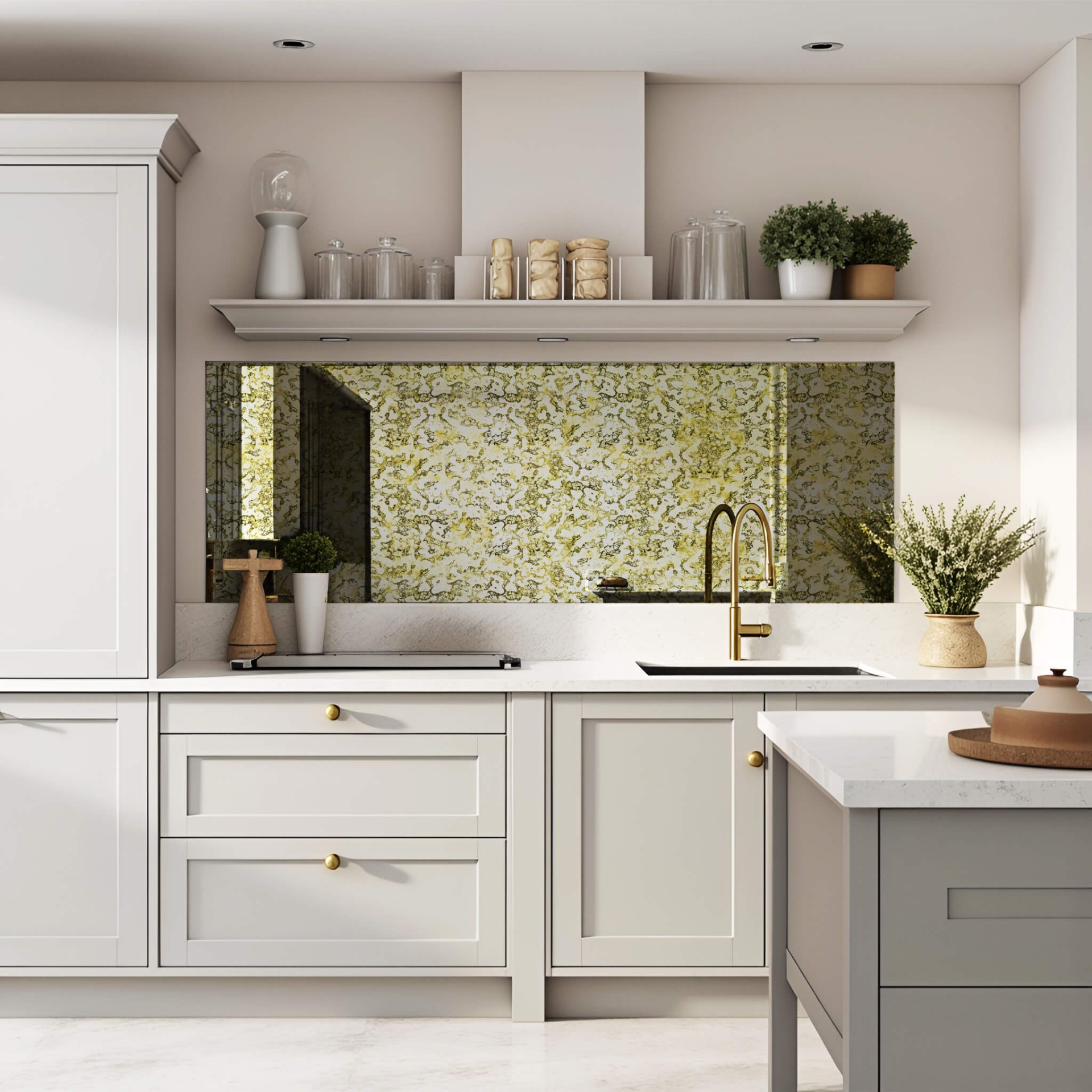 Brass Nuvola Mirror Splashback